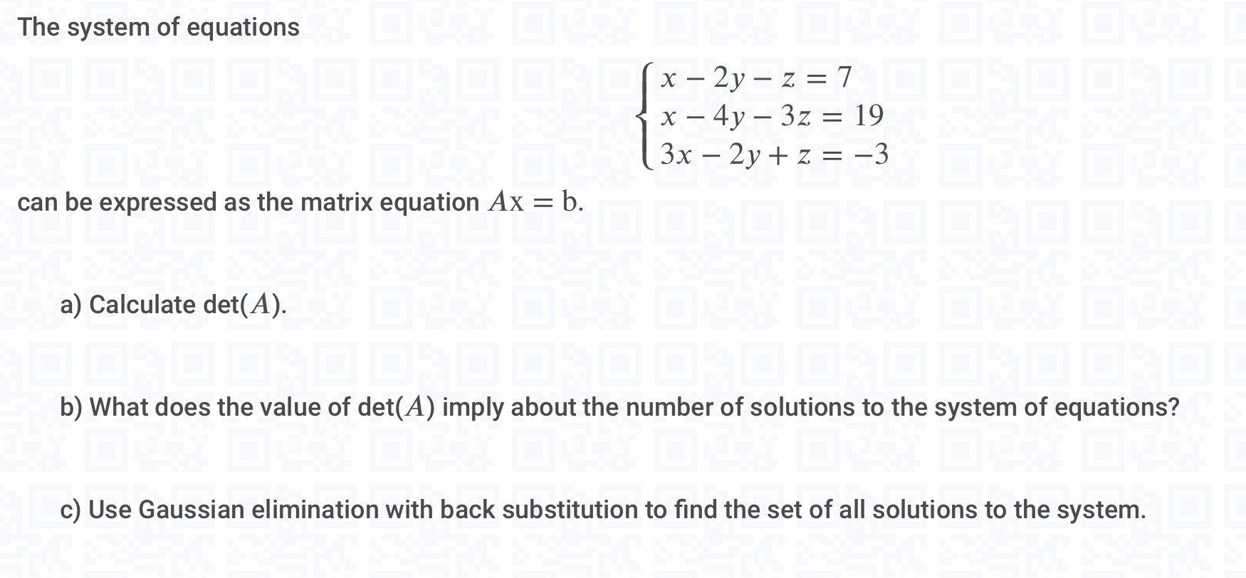 Solved The system of equations | Chegg.com