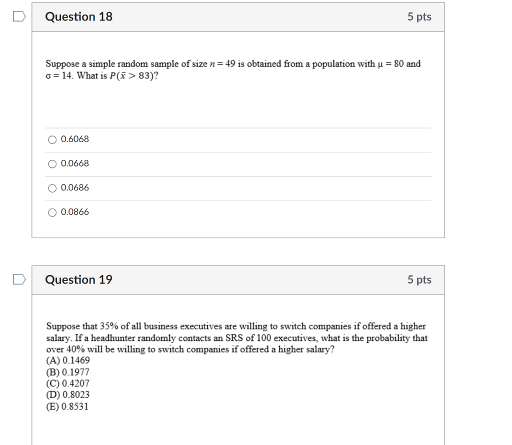 Solved Suppose a simple random sample of size n=49 is | Chegg.com