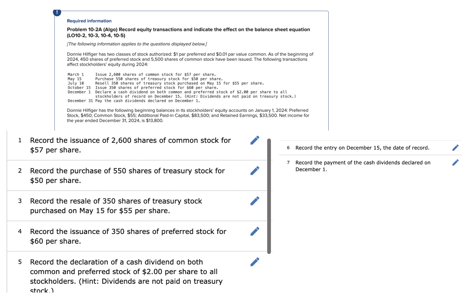 Solved Required information Problem 10-2A (Algo) Record | Chegg.com