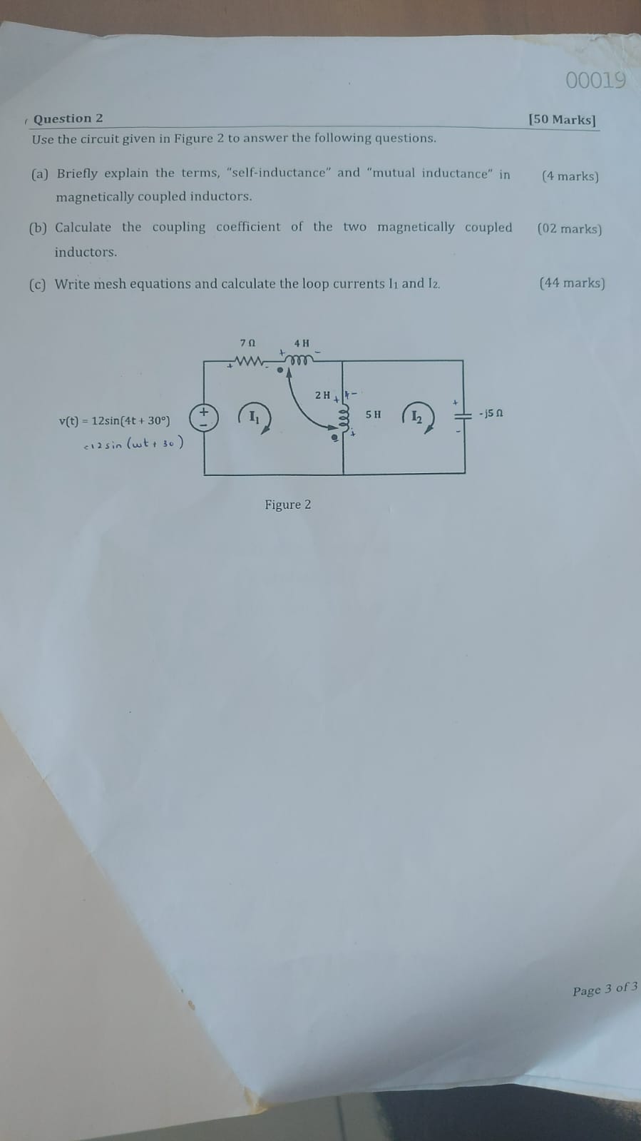 Solved 00019Question 2[50 ﻿Marks]Use the circuit given in | Chegg.com