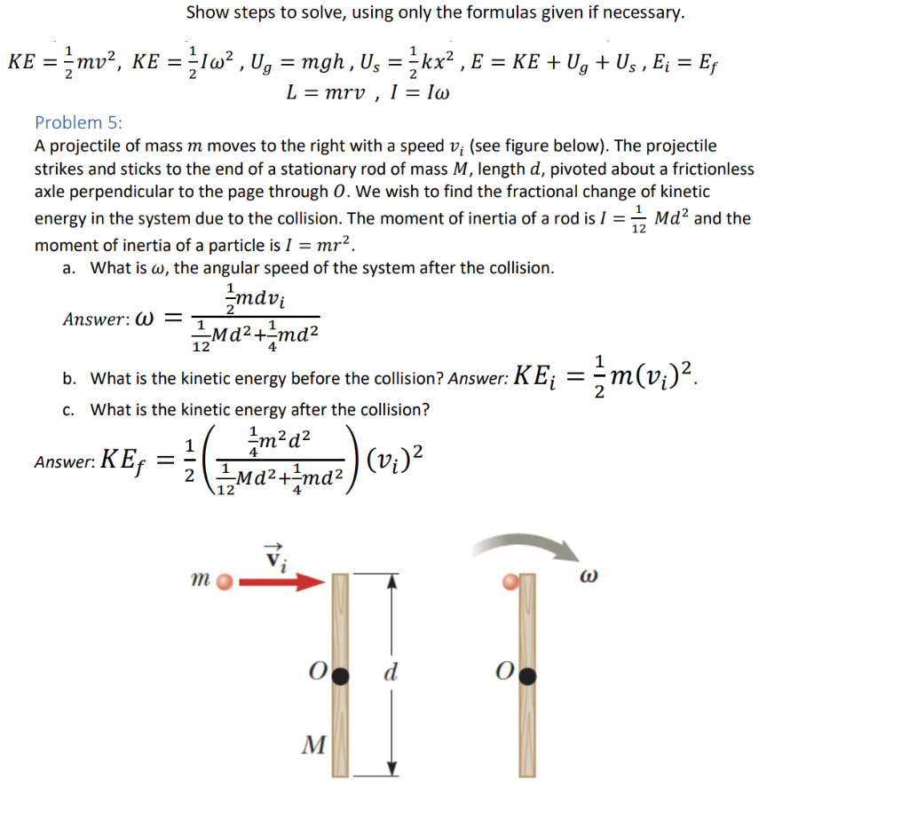 Solved Show steps to solve, using only the formulas given if | Chegg.com