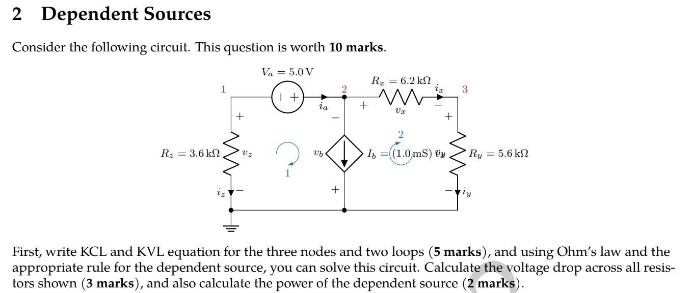 Solved 2 ﻿Dependent SourcesConsider the following circuit. | Chegg.com