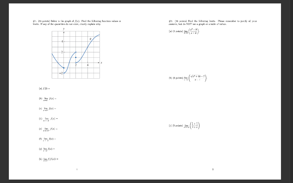 Solved #1. (16 paint 8 ) Below 5 the preph of f(x), Fied the | Chegg.com