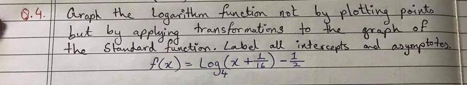 Solved 8.4. Graph the logarithm function not by plotting | Chegg.com