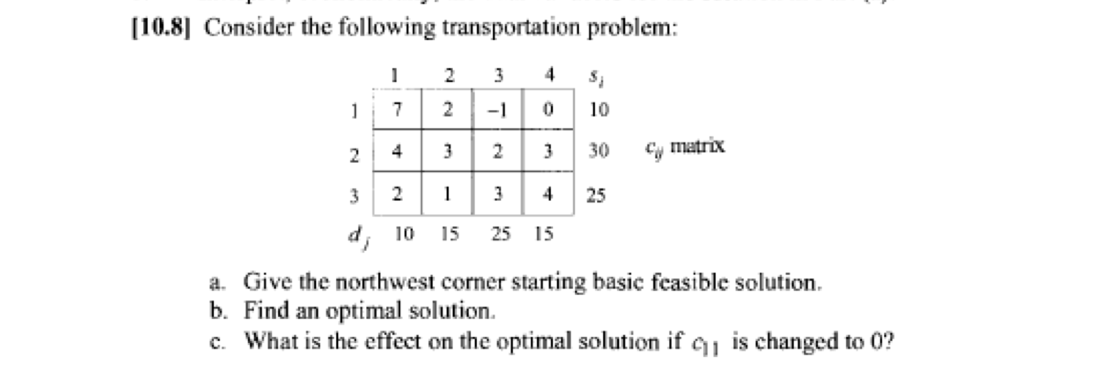 Solved [10.8] Consider the following transportation problem: | Chegg.com