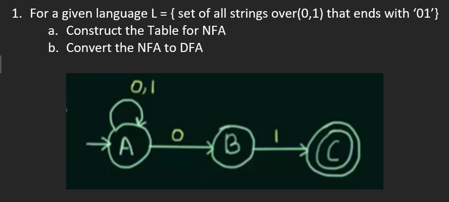Solved 1. For a given language L = { set of all strings | Chegg.com