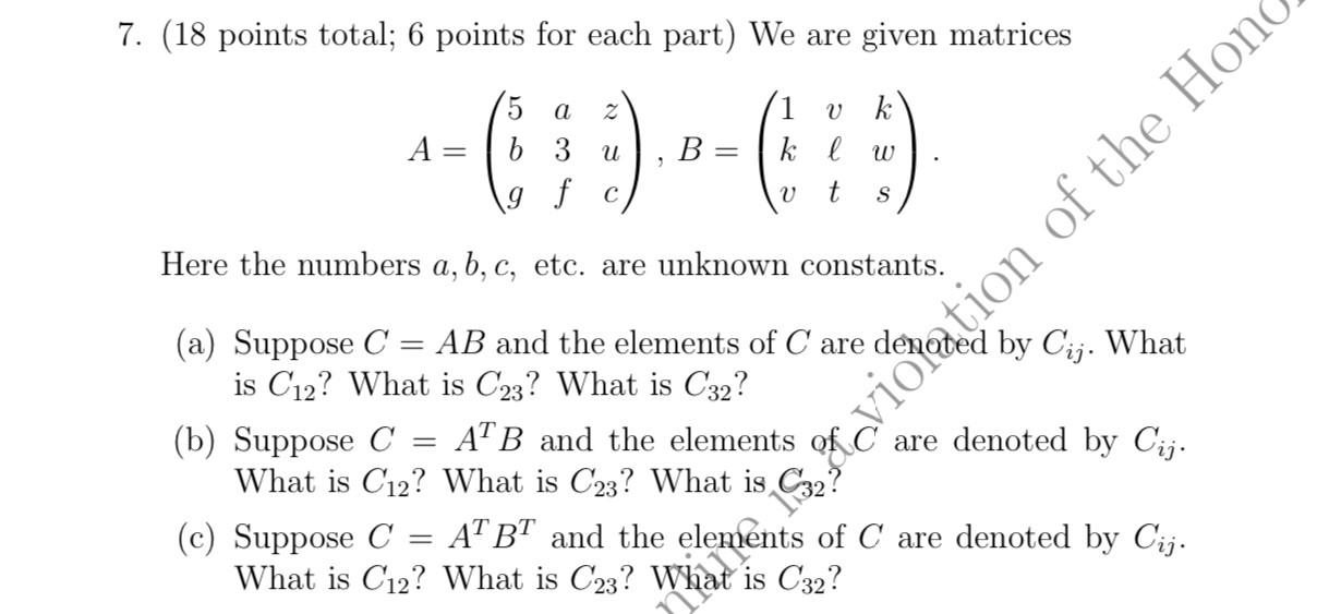 Solved (18 points total; 6 points for each part) We are | Chegg.com