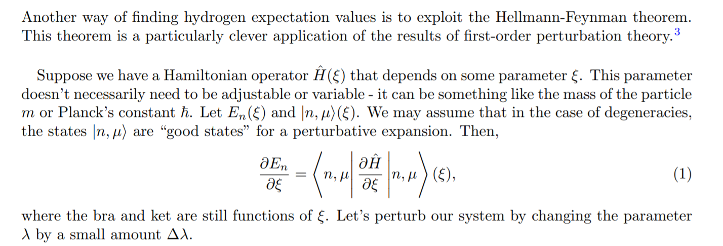 Another Way Of Finding Hydrogen Expectation Values Is