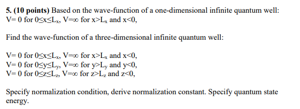 Solved 5. (10 points) Based on the wave-function of a | Chegg.com