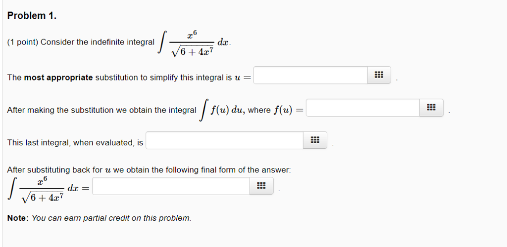 Solved Problem 1. r6 (1 point) Consider the indefinite | Chegg.com