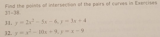 Solved Find the points of intersection of the pairs of | Chegg.com