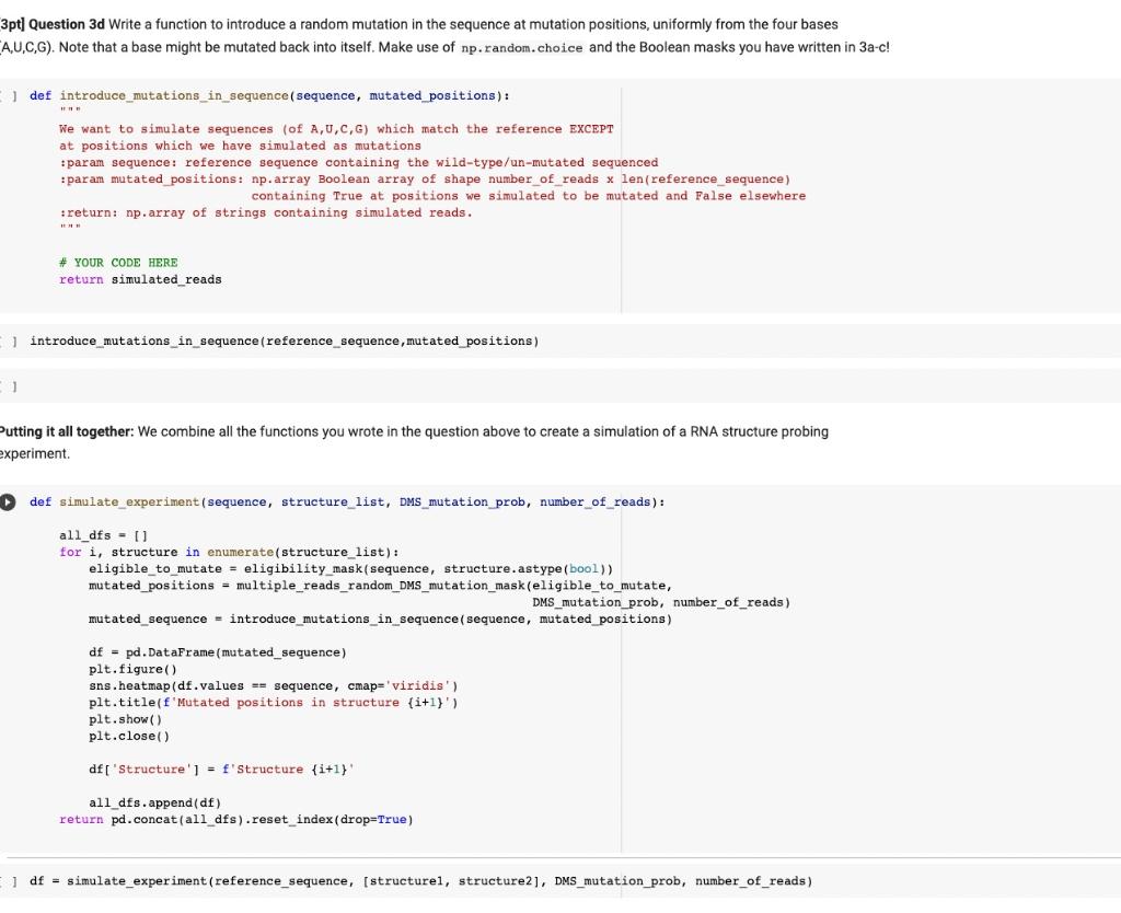 3. Simulating DMS Mutations based on sequence | Chegg.com