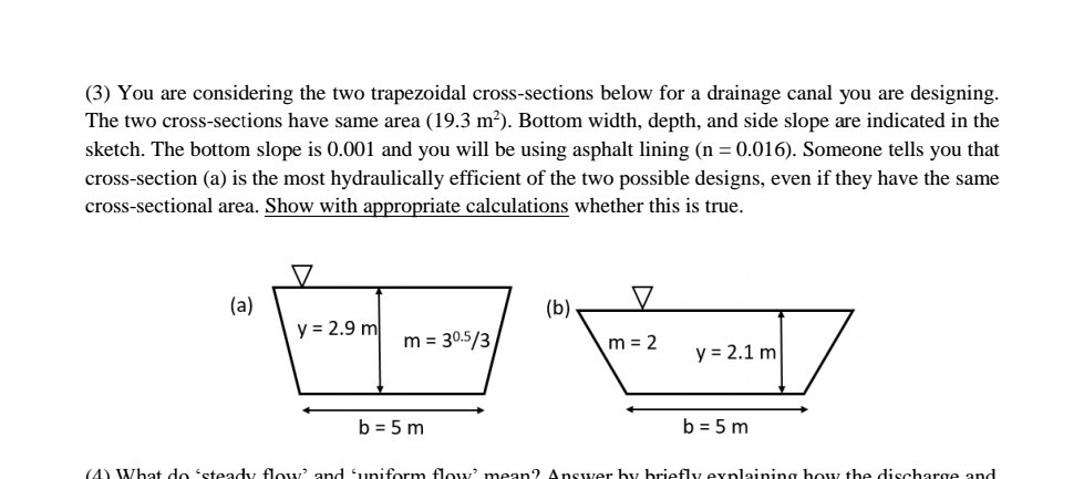 Solved (3) You are considering the two trapezoidal | Chegg.com