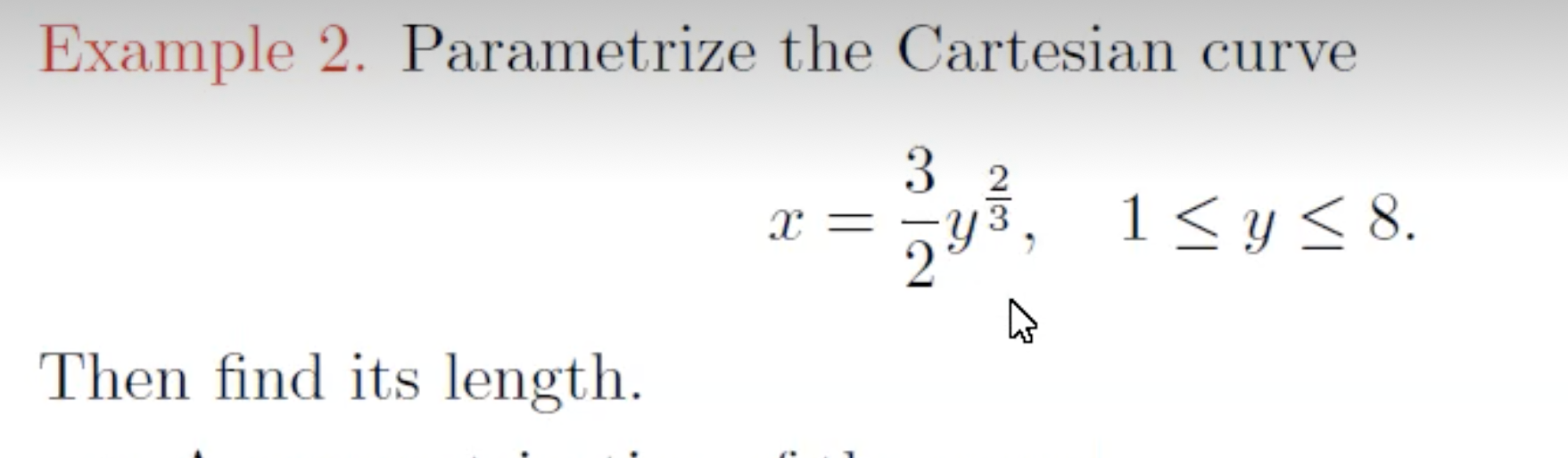 Solved Example 2. Parametrize the Cartesian curve 3 2 X = 1 | Chegg.com