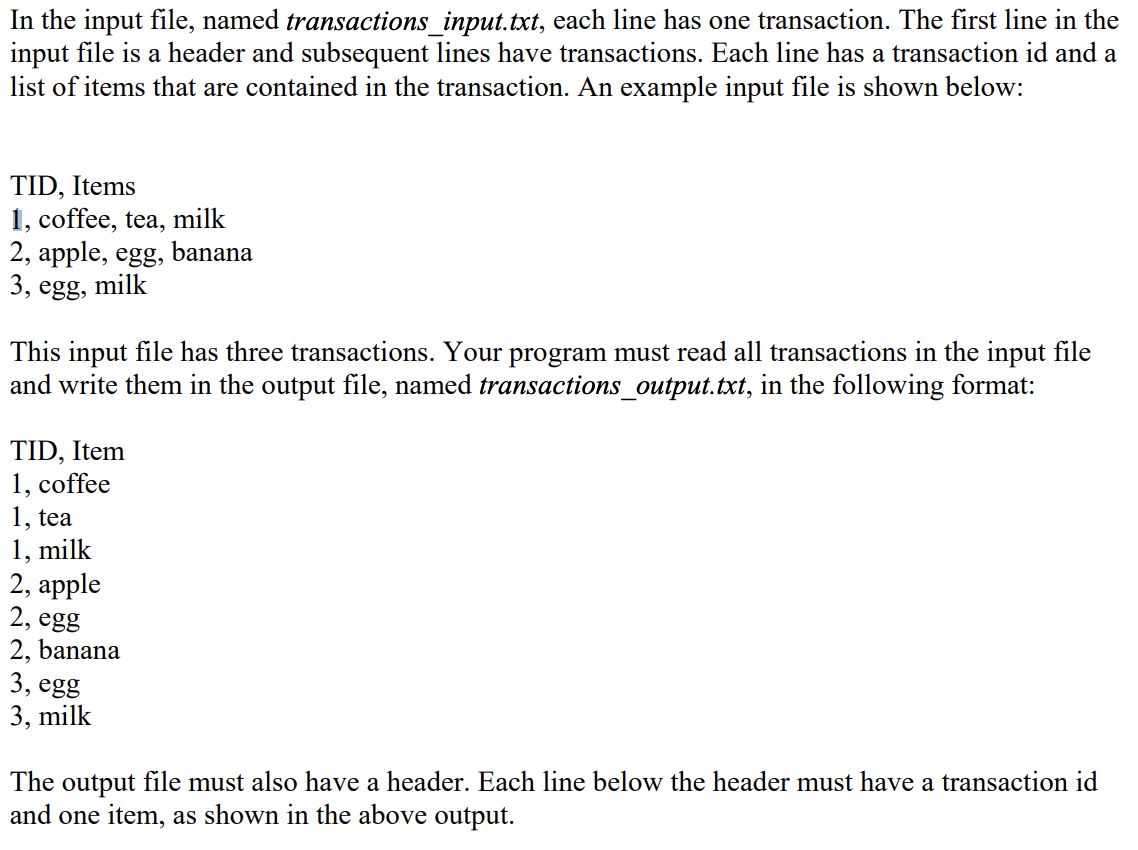 Solved Write a Java program that reads a set of transactions | Chegg.com