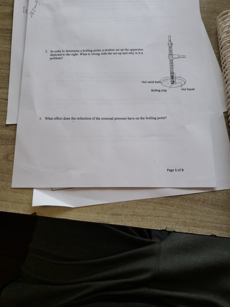 Solved 2. In order to determine a boiling point, a student | Chegg.com