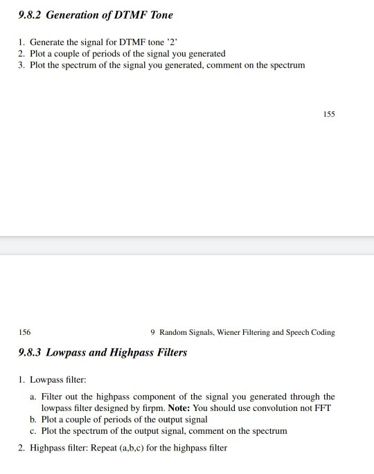 Solved 9.8.2 Generation of DTMF Tone 1. Generate the signal | Chegg.com