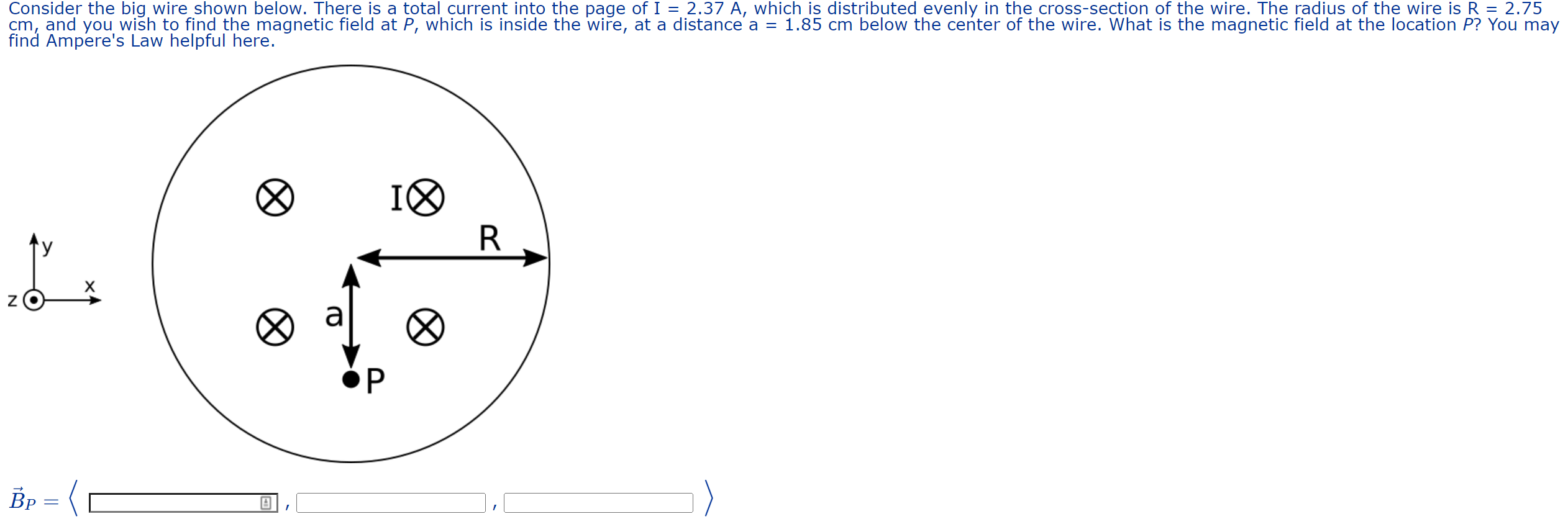 Solved Consider the big wire shown below. There is a total | Chegg.com