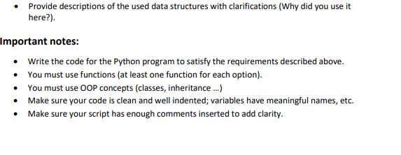 Solved Problem Overview: In this project, the system will | Chegg.com