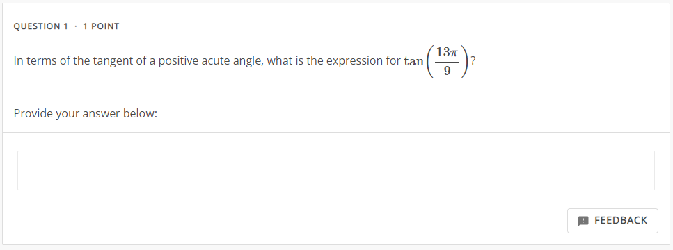 Solved QUESTION 1 - 1 POINTIn terms of the tangent of a | Chegg.com Solved QUESTION 1 - 1 POINTIn terms of the tangent of a | Chegg.com