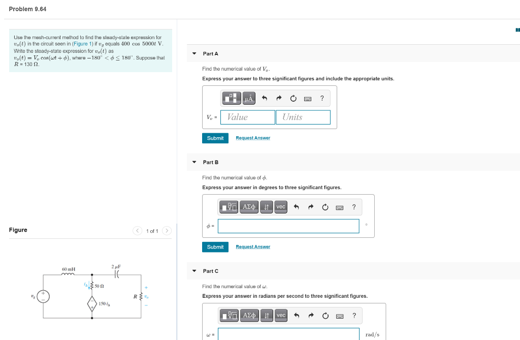 Solved Problem 9.64 Use the mash-current method to find the | Chegg.com