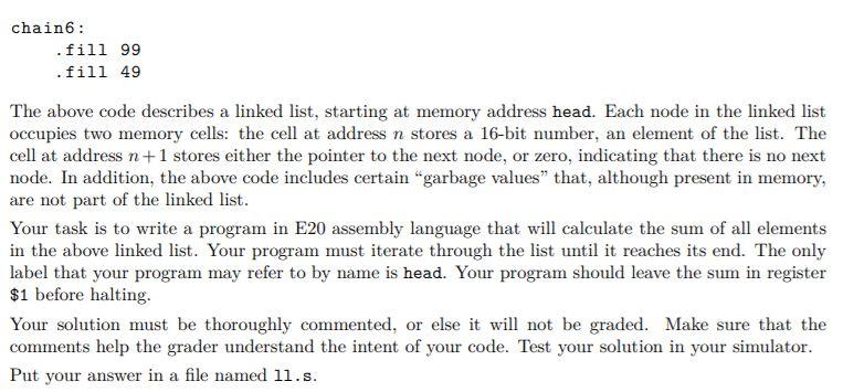 Solved E20 Assembly langauge problem Consider the | Chegg.com