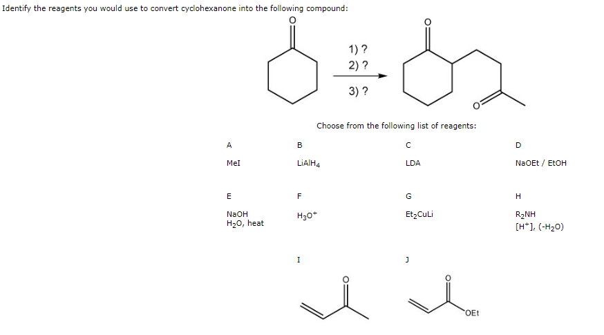 Solved Identify the reagents you would use to convert | Chegg.com