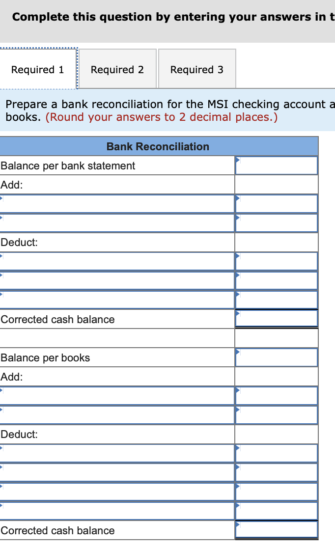 Solved The bank statement for the checking account of | Chegg.com