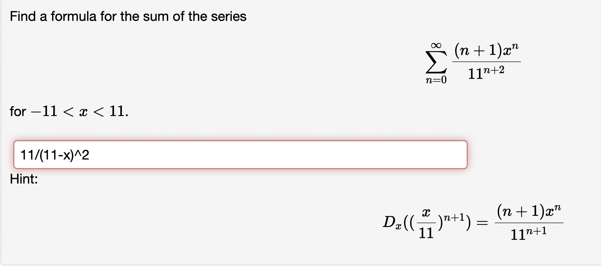 Solved Find a formula for the sum of the series | Chegg.com