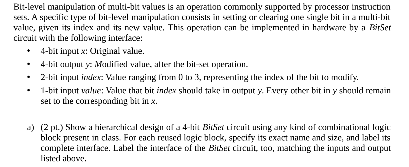 Bit-level manipulation of multi-bit values is an | Chegg.com