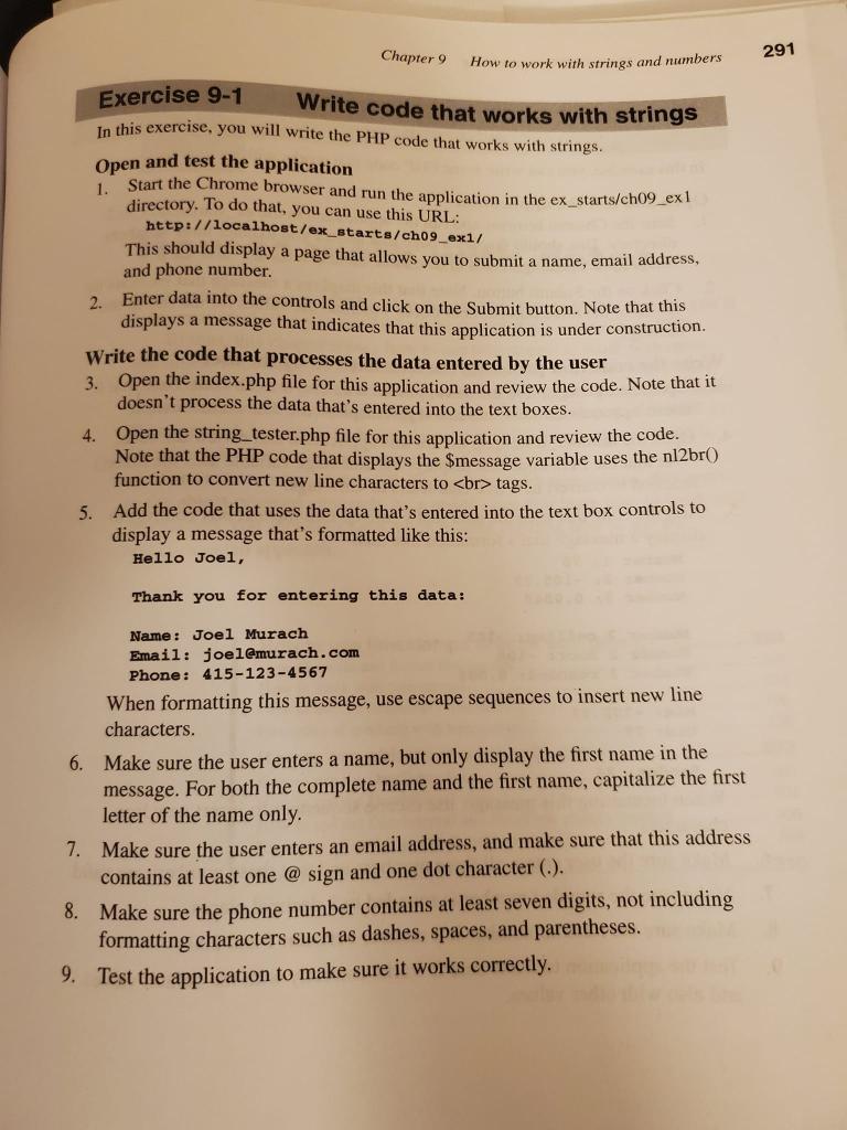 Solved Chapter 9 291 How to work with strings and numbers 1 | Chegg.com