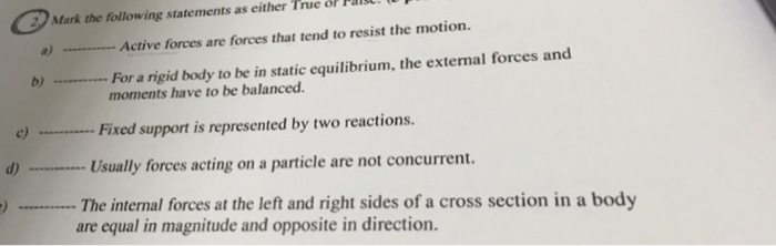Solved Mark the flowing statements MS either True or False | Chegg.com