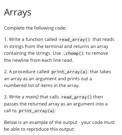 Solved Arrays Complete the following code: 1. Write a | Chegg.com
