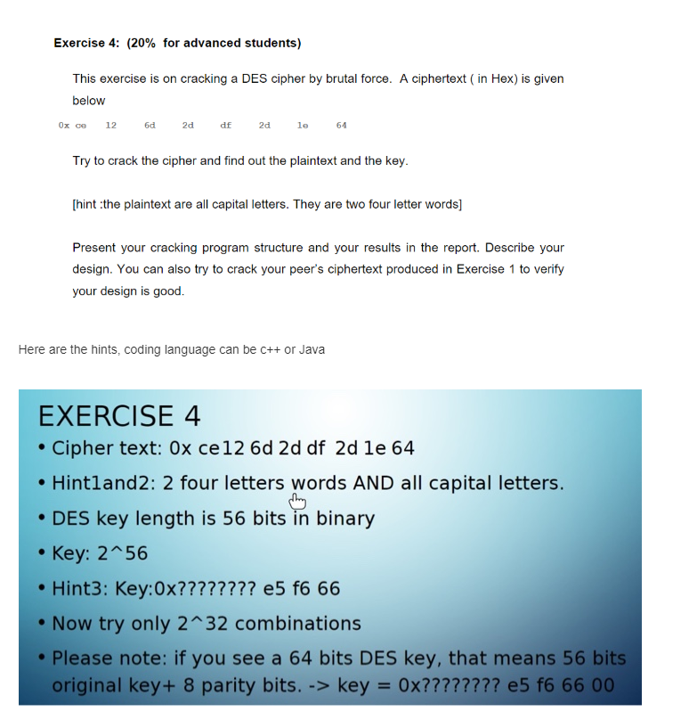 Exercise 4: (20% for advanced students) This exercise | Chegg.com