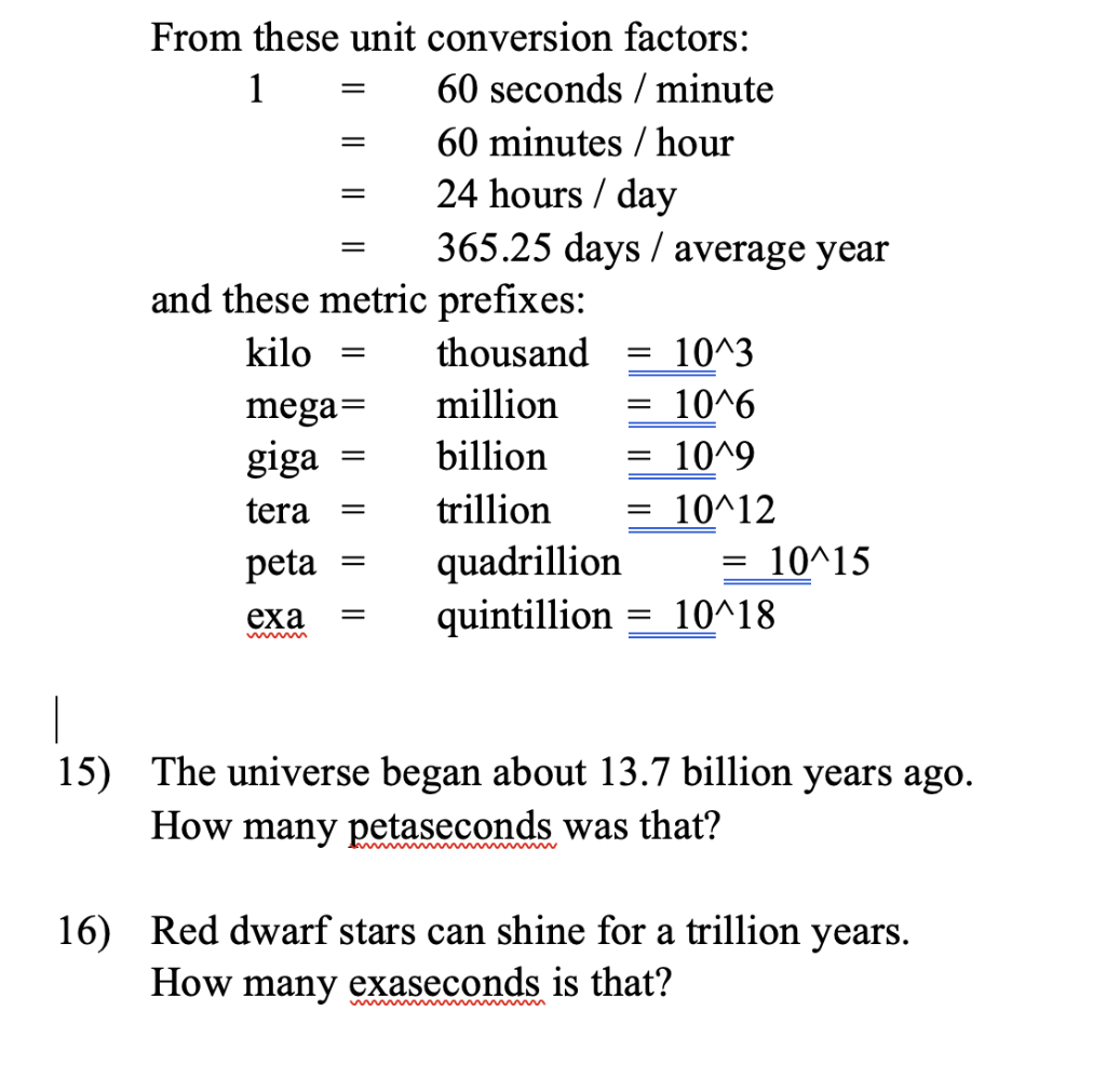 Million Billion Trillion Seconds