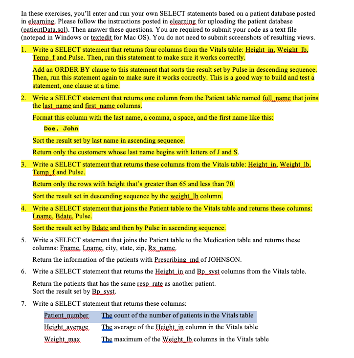 Solved In these exercises, you'll enter and run your own | Chegg.com