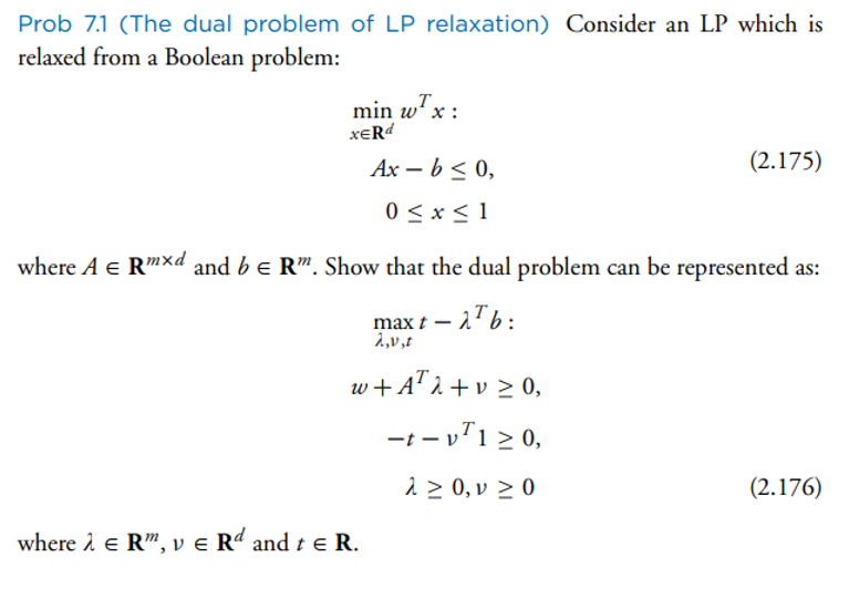 Solved Prob 7.1 (The dual problem of LP relaxation) | Chegg.com