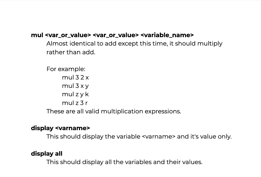Solved Allowed Built-ins/Methods/etc • Declaring and | Chegg.com