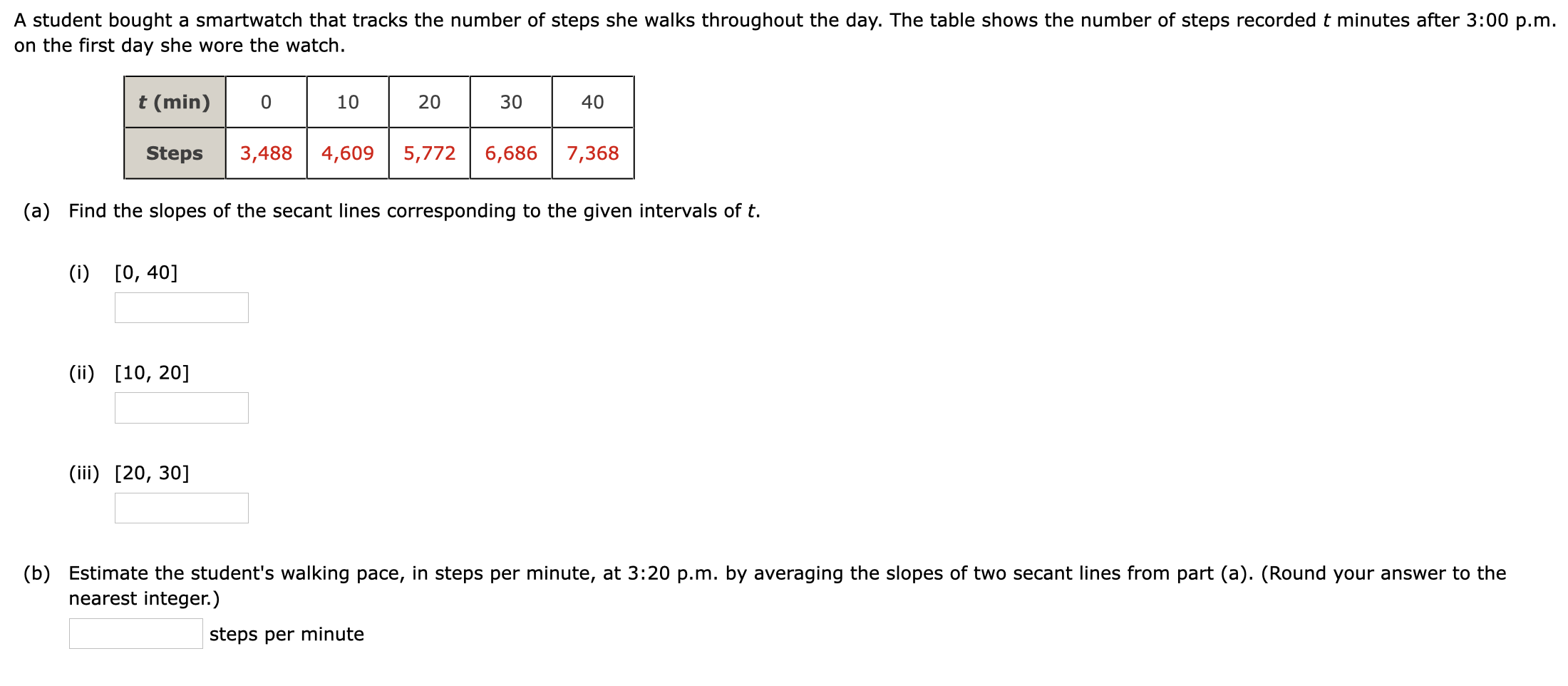 Solved A student bought a smartwatch that tracks the number | Chegg.com