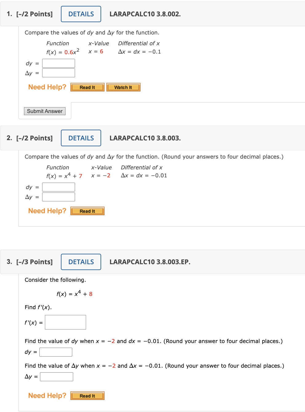 Solved 1. [-12 Points] DETAILS LARAPCALC10 3.8.002. Compare | Chegg.com