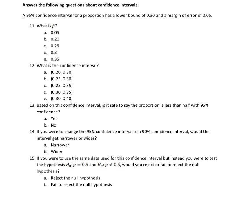Solved Answer the following questions about confidence | Chegg.com