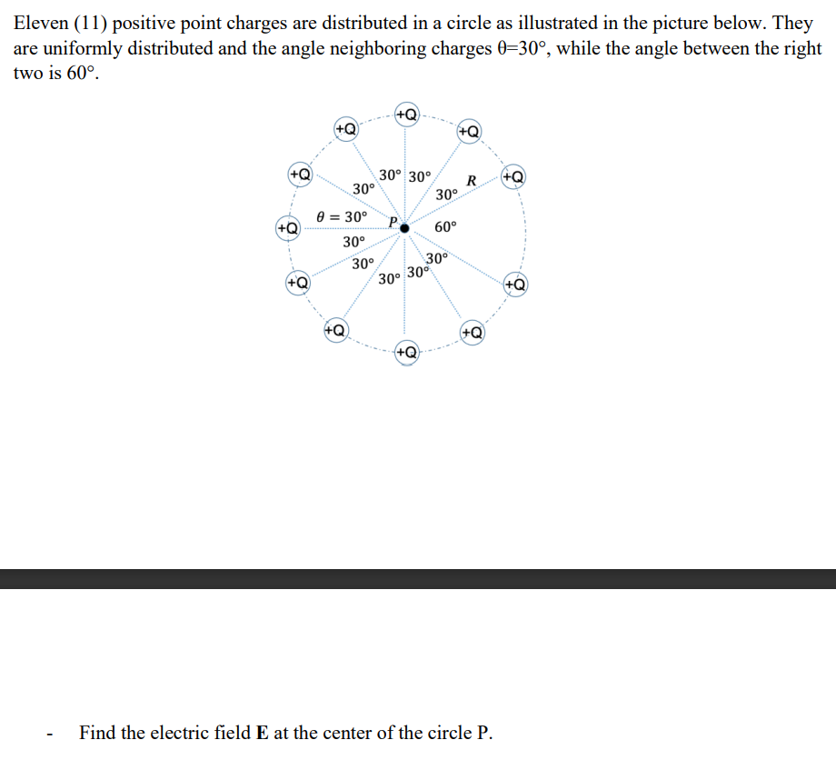 Solved Eleven (11) positive point charges are distributed in | Chegg.com