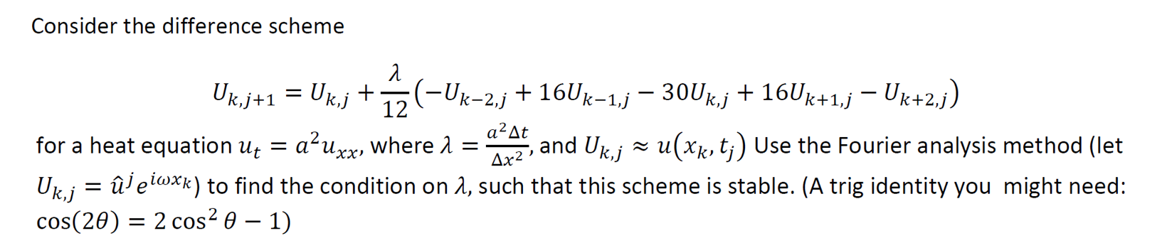 Solved Consider the difference scheme | Chegg.com