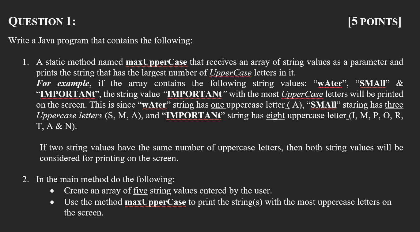 Solved Please solve the question using capital letters and | Chegg.com