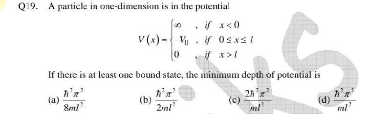 Solved Q19. A particle in one-dimension is in the potential | Chegg.com