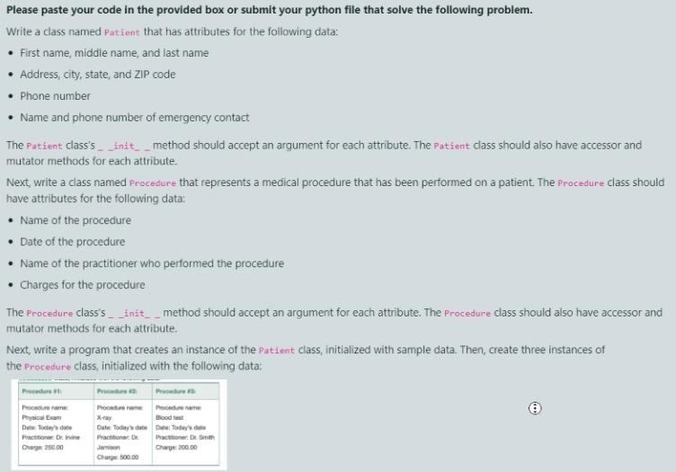 Solved Please Paste Your Code In The Provided Box Or Submit