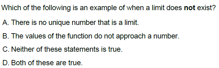 Solved Which of the following is an example of when a limit | Chegg.com