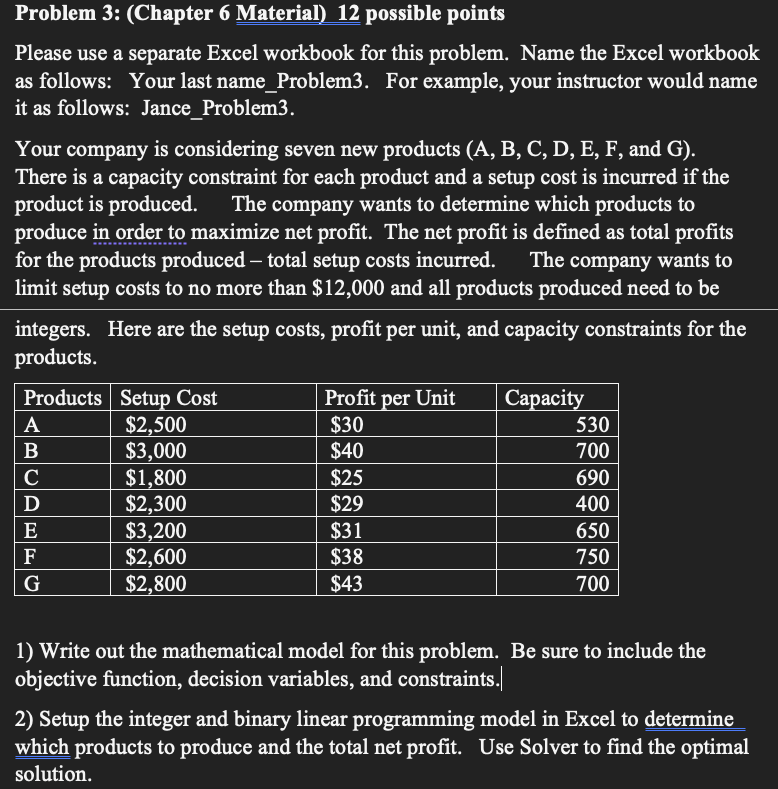 Solved Please use a separate Excel workbook for this | Chegg.com
