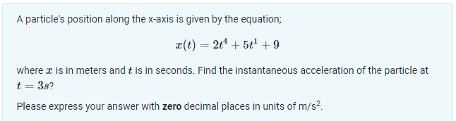 Solved A particle's position along the x-axis is given by | Chegg.com