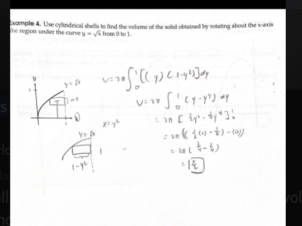 Solved Calculus 2, volume, shell method. The problem is | Chegg.com